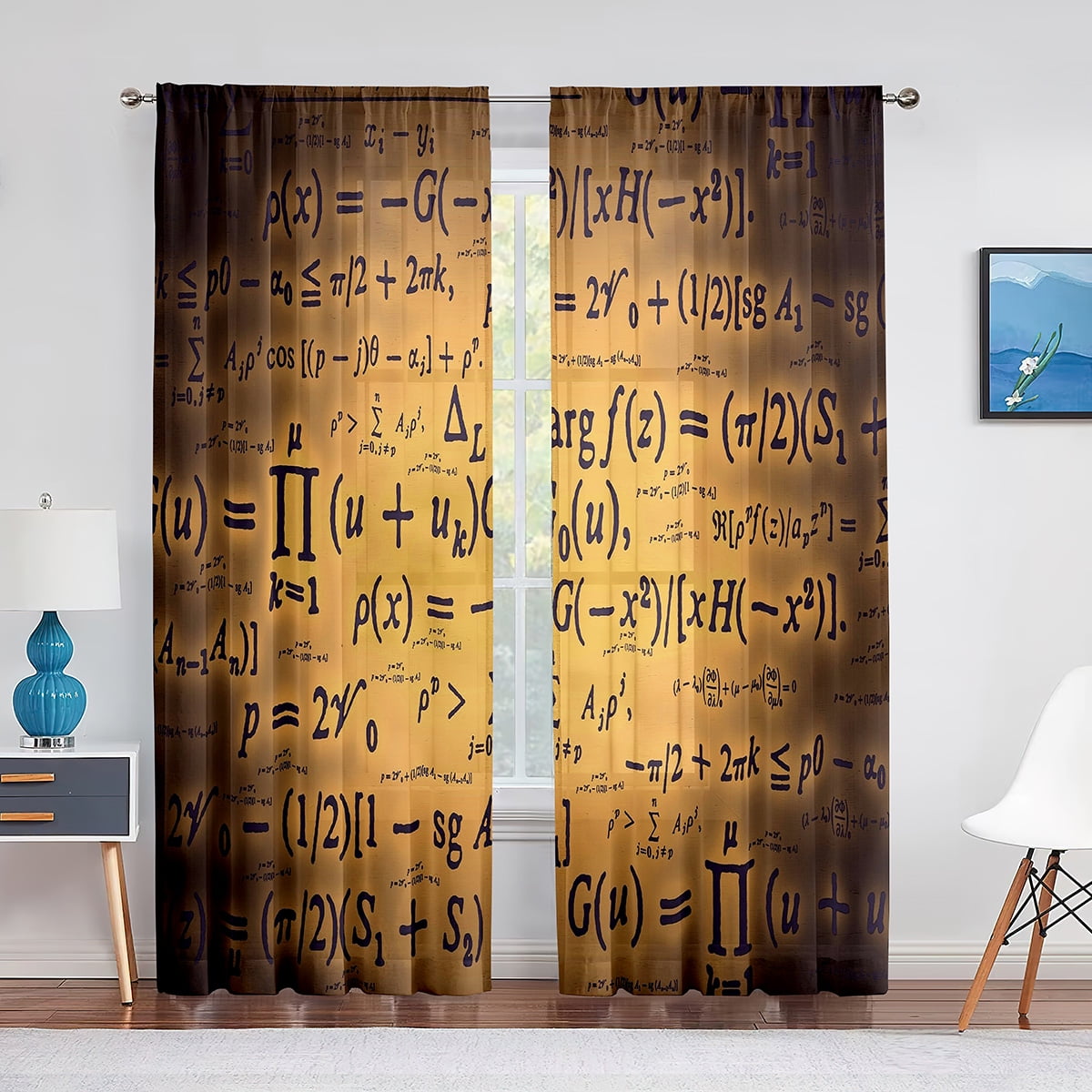 Mathematics Sheer Voile Curtain Formulas Shapes Theory Math Window ...