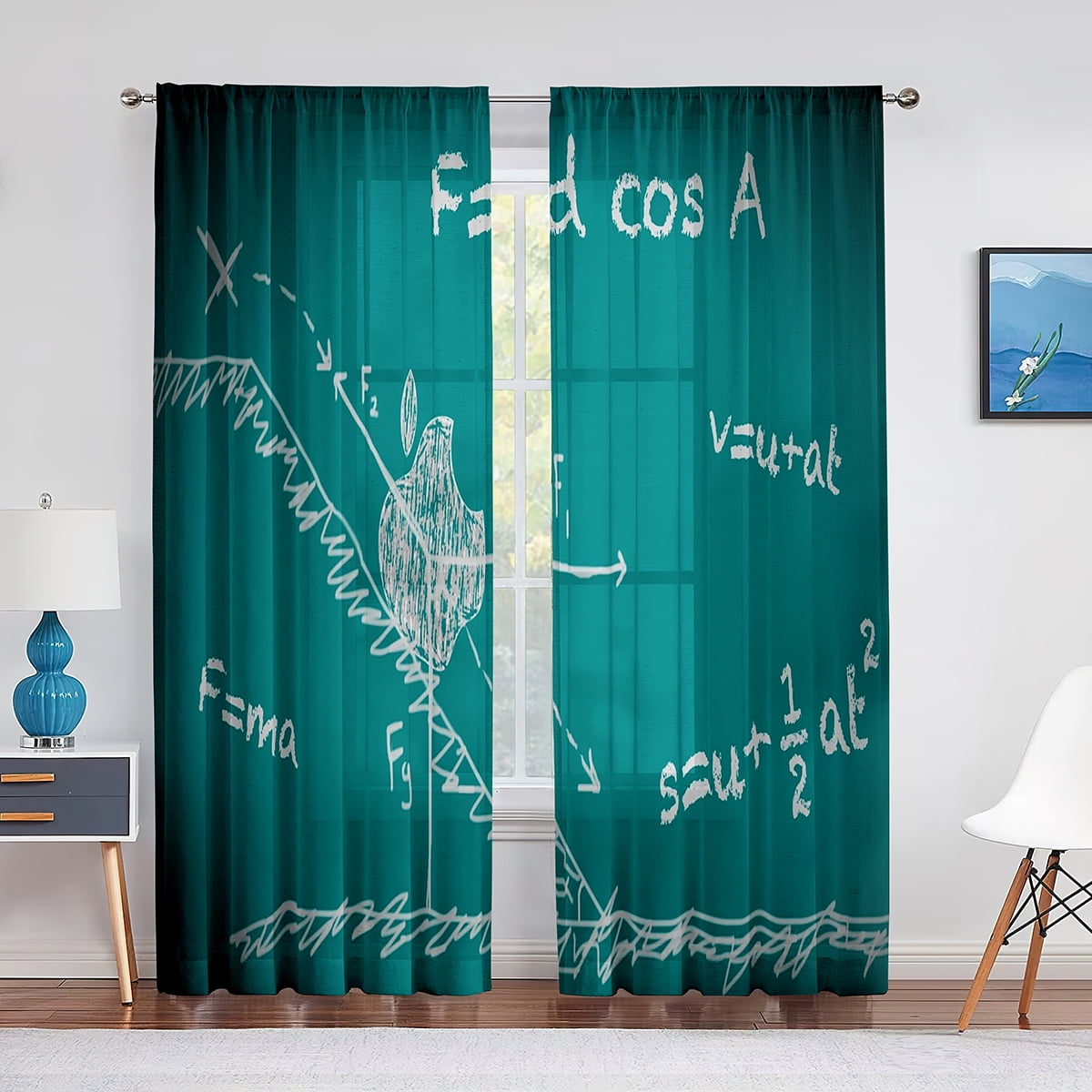 Mathematics Sheer Voile Curtain Formulas Shapes Theory Math Window ...