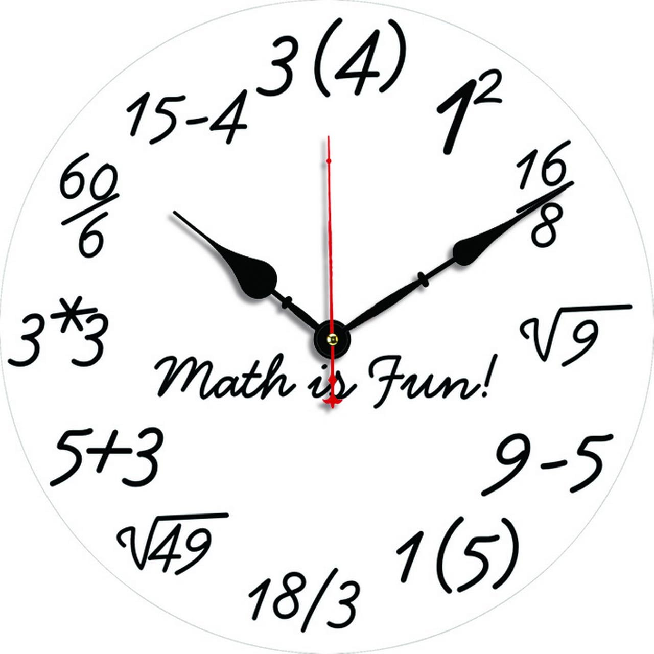 Mathematics Wall Clock Kitchen Decor Wall Art Silent Non Ticking Large ...