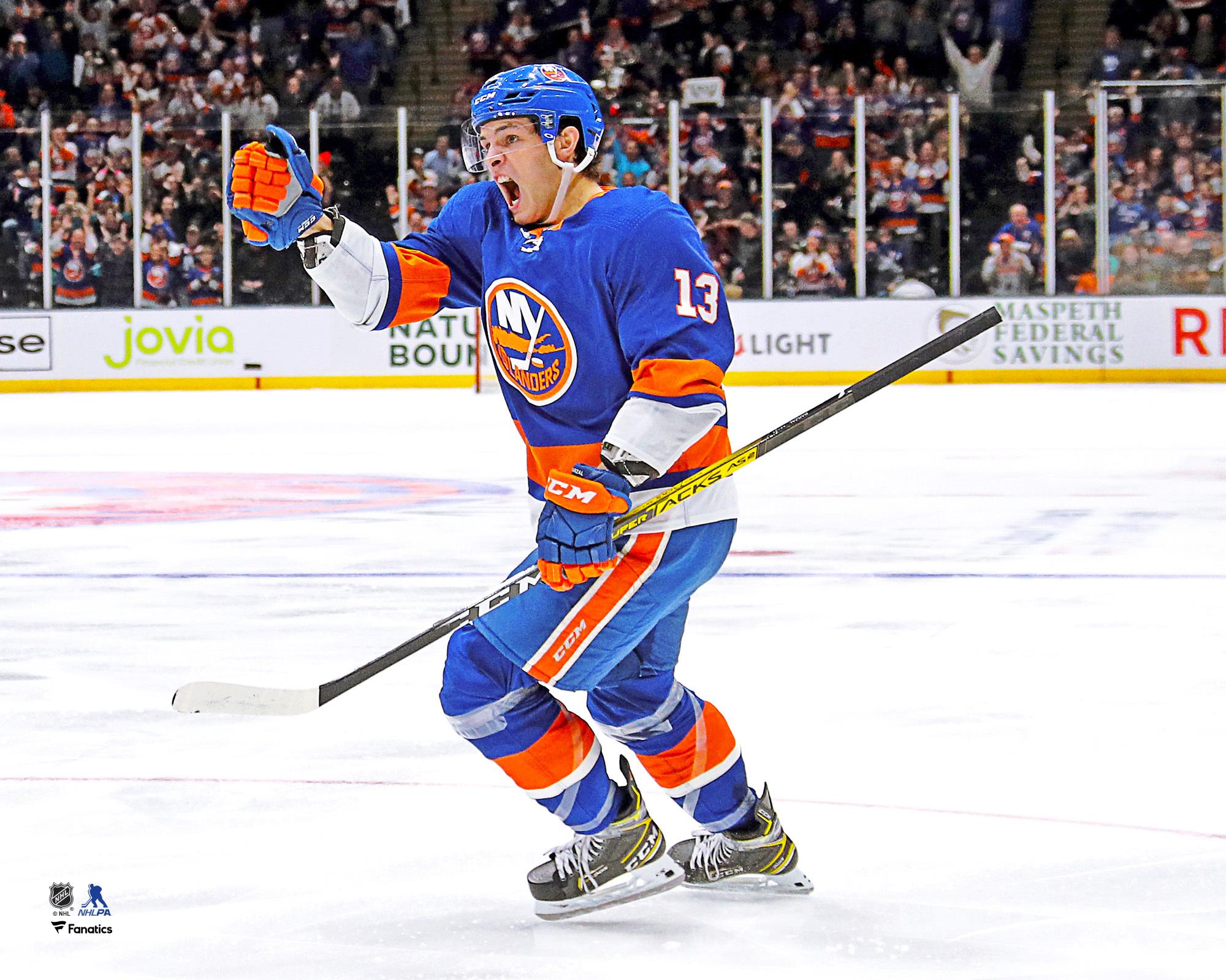 Mathew Barzal New York Islanders Unsigned Goal Celebration Photograph ...
