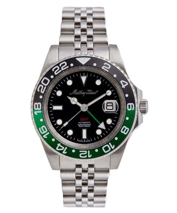 Mathey-Tissot GMT Automatic Black Dial Sprite Bezel Men's Watch ...