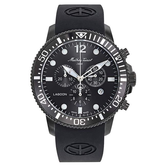 Mathey-Tissot Lagoon Chronograph Silicon Strap Black Dial Quartz ...