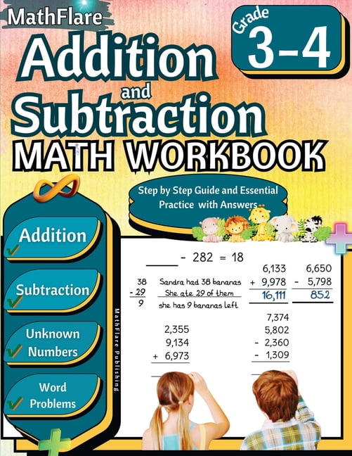 Mathflare Workbooks Addition and Subtraction Math Workbook 3rd and 4th ...