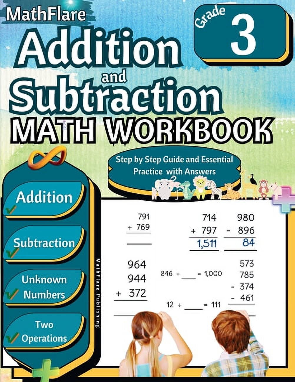 Mathflare Workbooks Addition and Subtraction Math Workbook 3rd Grade ...