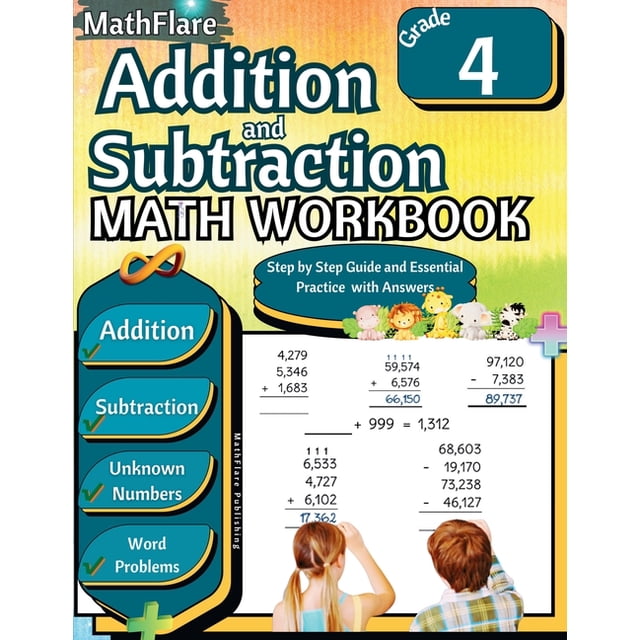 Mathflare Workbooks Addition and Subtraction Math Workbook 4th Grade ...