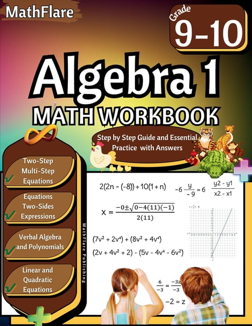 Mathflare Workbooks Algebra 1 Workbook 9th and 10th Grade: Grade 9-10 ...