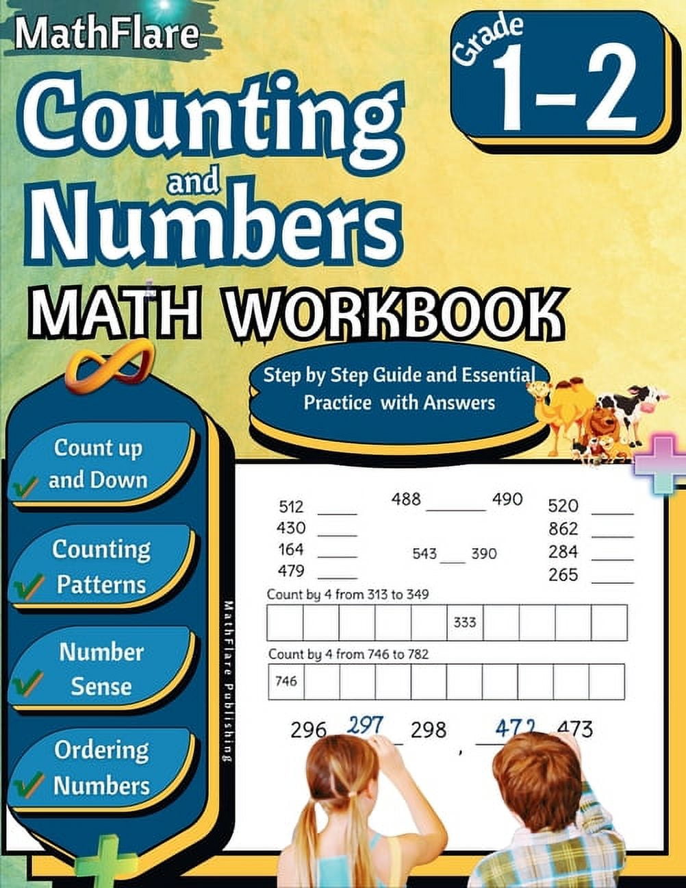 Mathflare Workbooks Counting and Numbers Math Workbook 1st and 2nd Grade: Skip Counting ...