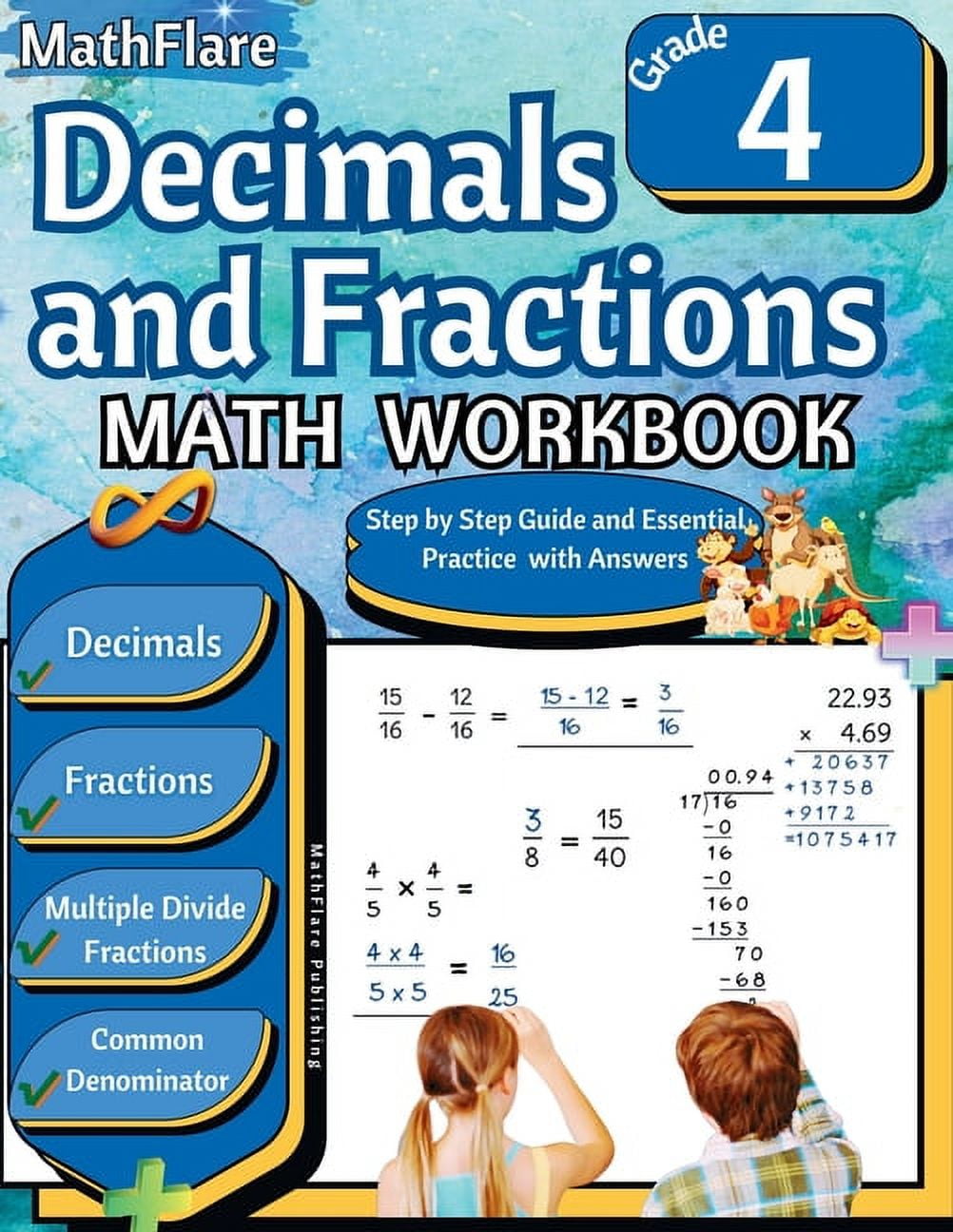 Mathflare Workbooks Decimals and Fractions Math Workbook 4th Grade ...