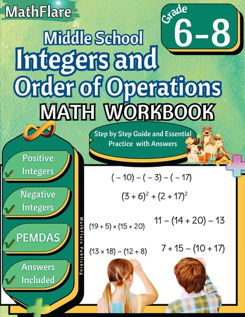 Mathflare Workbooks Integers and Order of Operations Math Workbook 6th ...