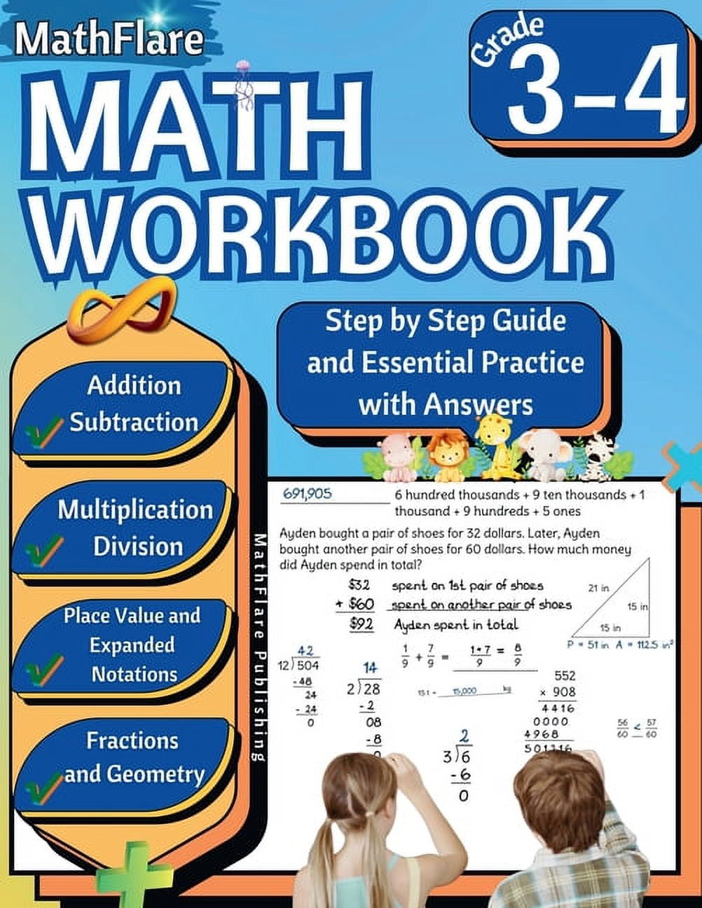 Mathflare Workbooks MathFlare - Math Workbook 3rd and 4th Grade: Math ...