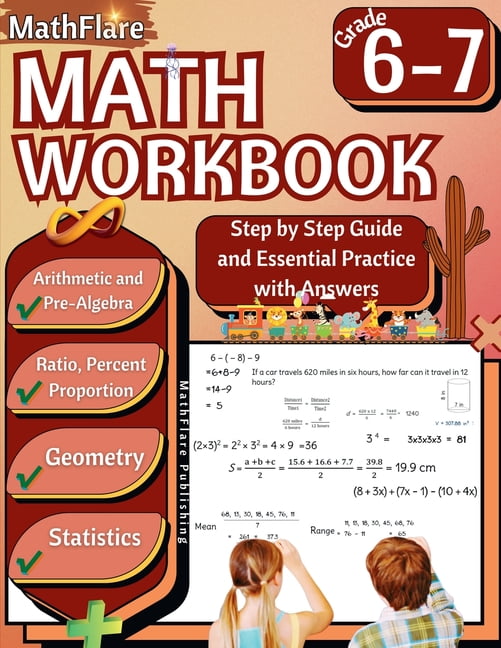 Mathflare Workbooks MathFlare - Math Workbook 6th and 7th Grade: Math ...