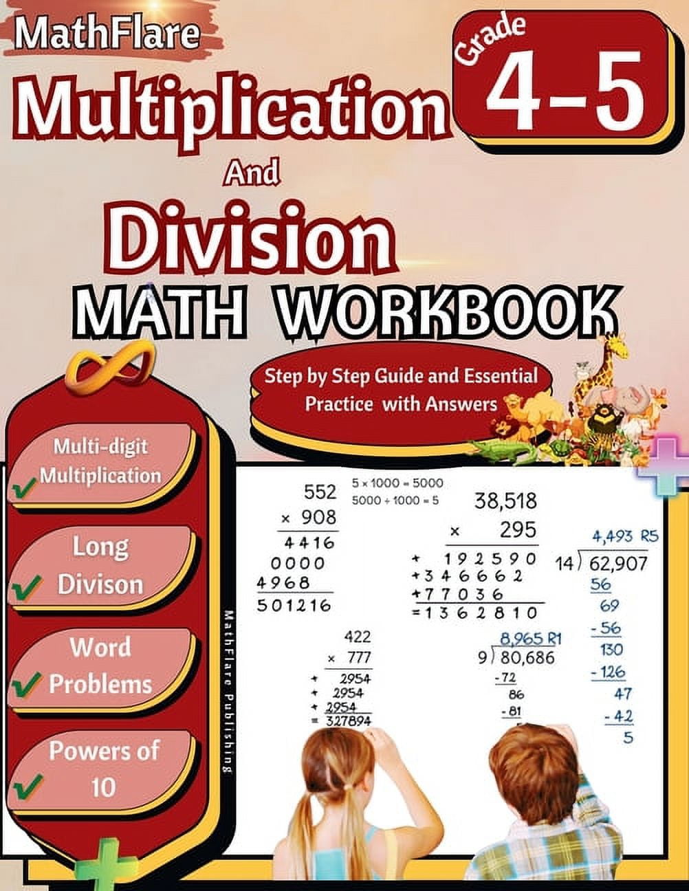 Mathflare Workbooks Multiplication and Division Math Workbook 4th and ...