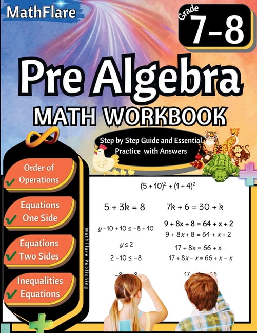 Mathflare Workbooks Pre Algebra Workbook 7th and 8th Grade: Pre Algebra ...