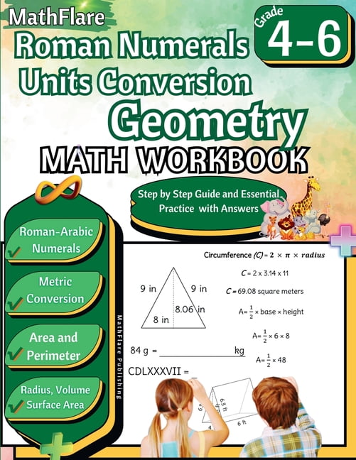 Mathflare Workbooks Roman Numerals, Unit Conversion and Geometry Math ...