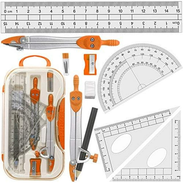 Maths Compasses for Geometry Student Drafting Compass Set Starter Kit ...