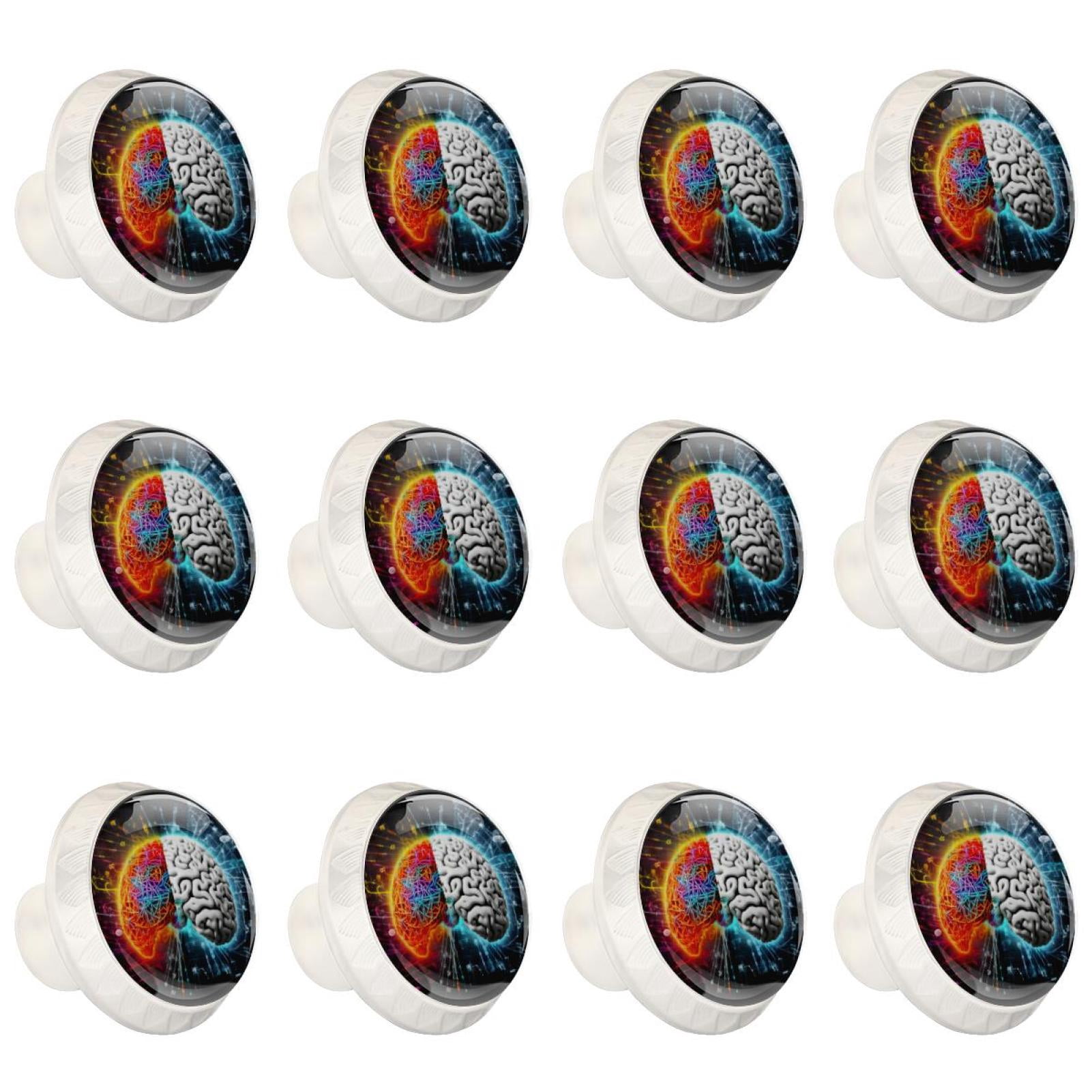 Maths Engineering 12 Pcs White Round Drawer Pulls with Screws,ABS and ...