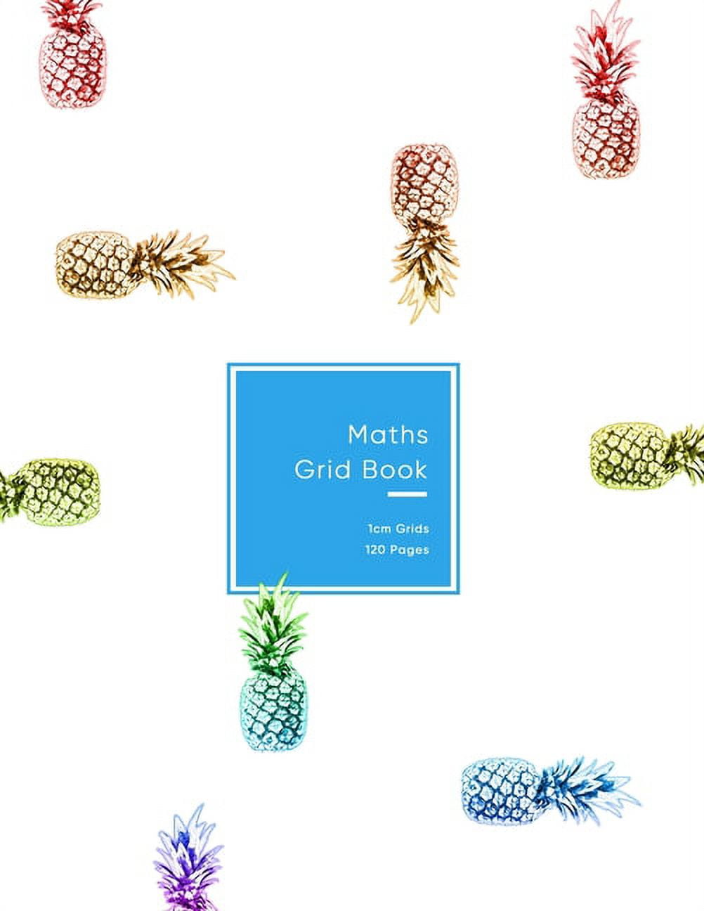 Maths Grid Book : Colourful Rainbow pineapple fruity design - 1cm size ...