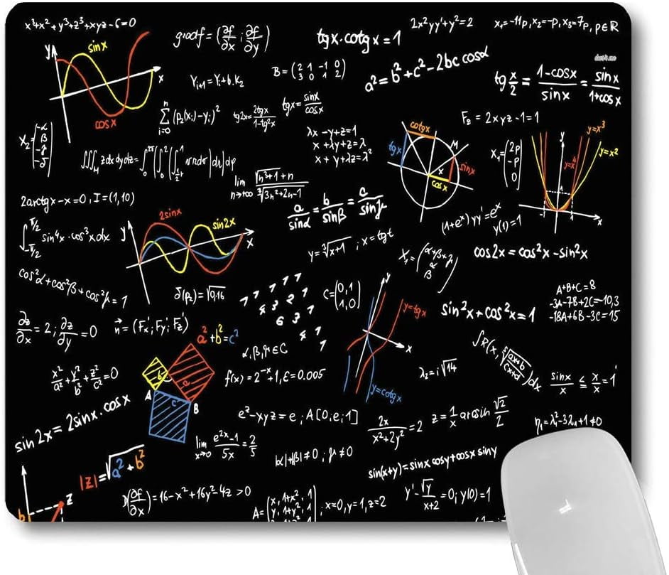 Maths Science Gaming Mouse Pad Custom Design,Colorful Math Formulas ...