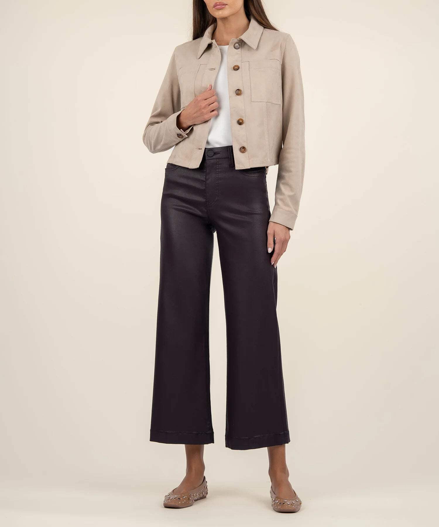 Matilda Crop Faux Suede Jacket by KUT - Walmart.com
