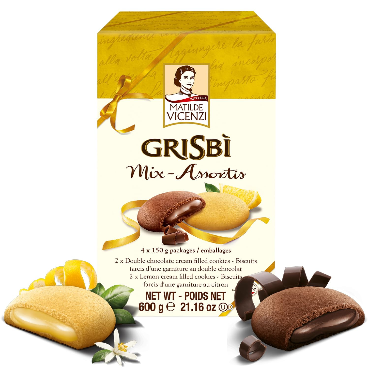 Matilde Vicenzi Grisbi Assorted Chocolate & Lemon H2FSDCream Filled ...
