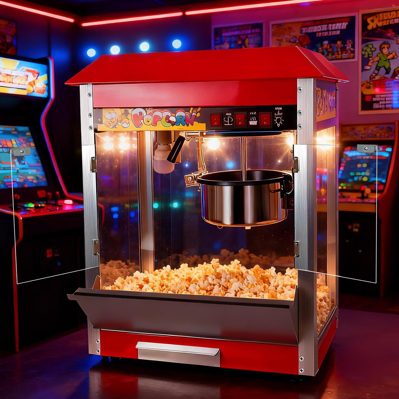 Matinee Popcorn Machine, 8oz Air Popper with Stainless Steel Stirrer ...