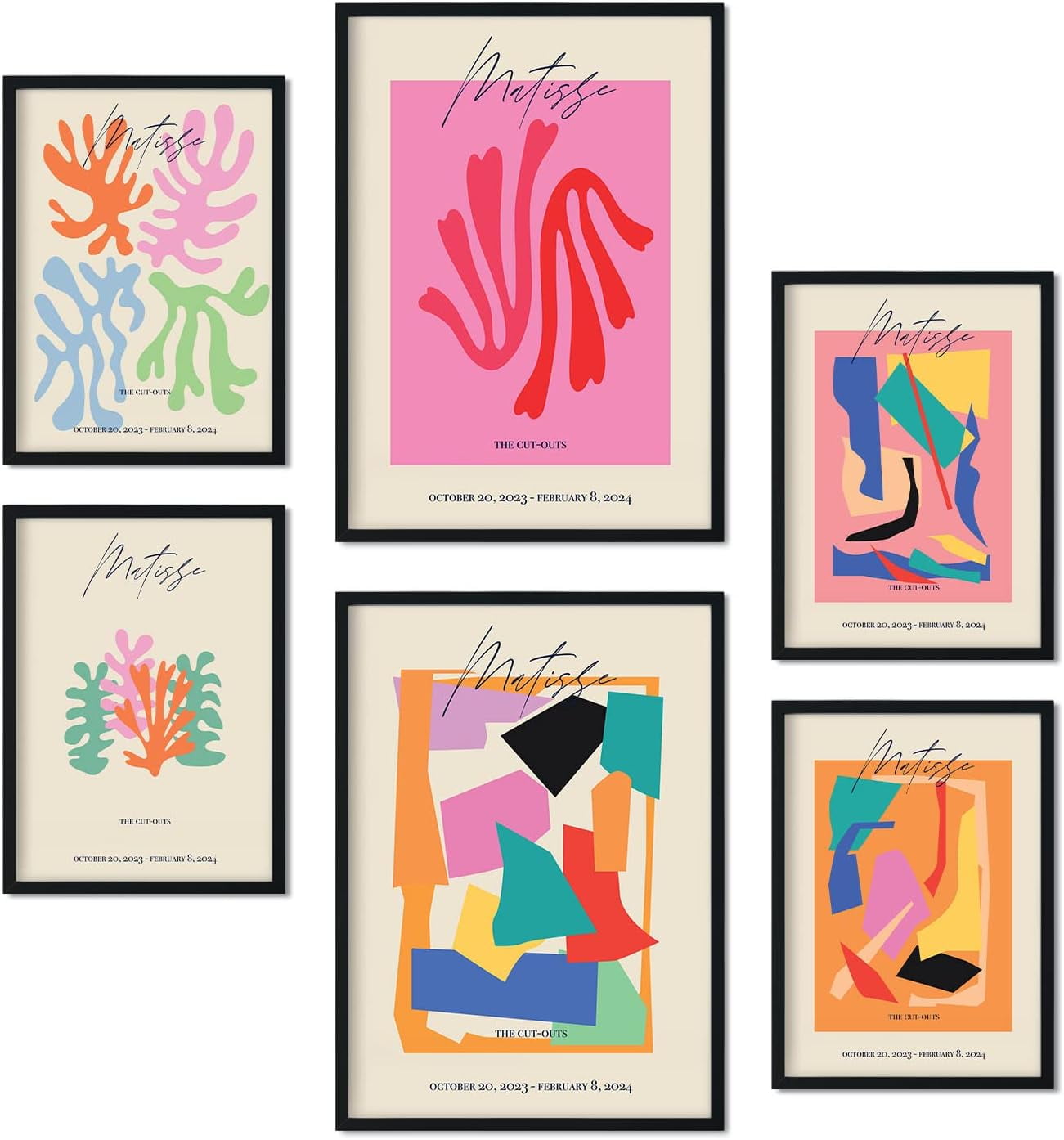 Matisse 6-piece collection poster set, collage, home decoration collage ...