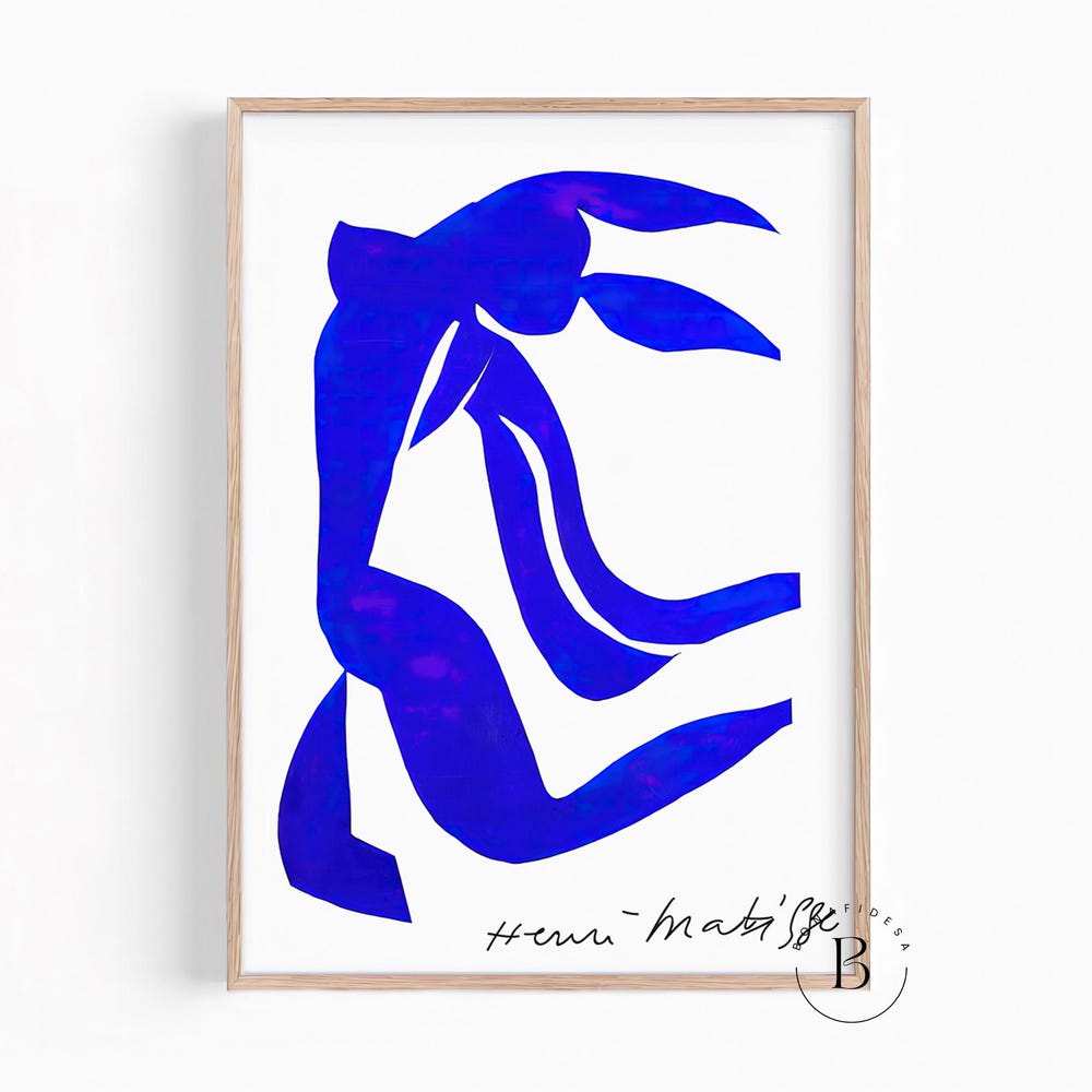 Matisse Blue Woman, Matisse Following Hair Art Print, Henri Matisse Nu ...