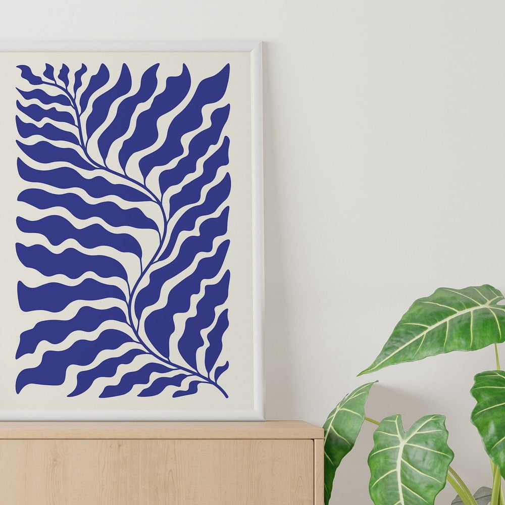 Matisse Botanical Exhibition Print, Blue Paper Cut-Outs French Abstract ...