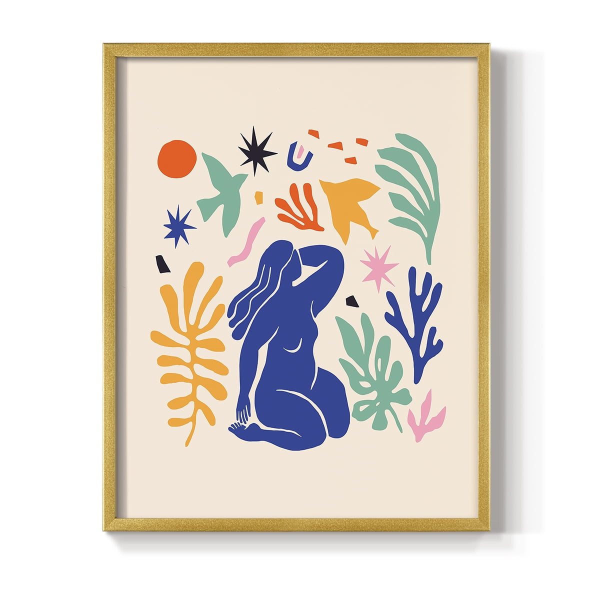 Matisse CDXLV in Gold Solid Wood Framed Print No Nail Hanging - Walmart.com