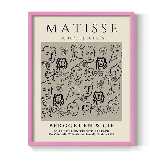 Matisse CLXVI Framed Print in Pink Solid Wood 22 x 28 Framed Print ...