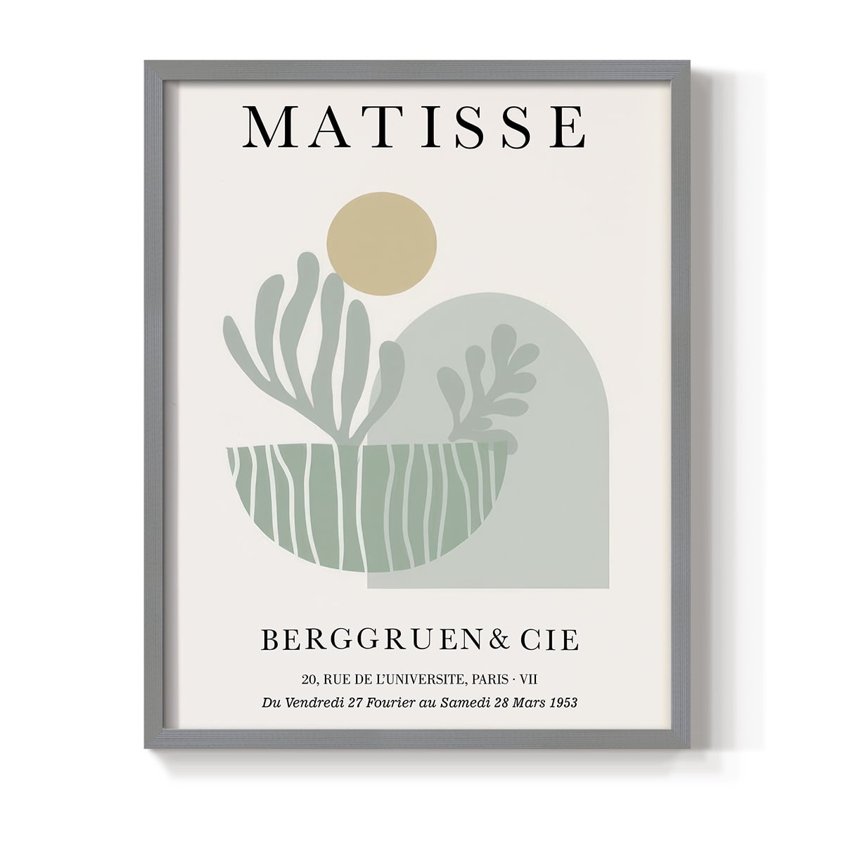 Matisse CLXXXII Framed Print in Gray Solid Wood 22 x 28 Framed Print - Walmart.com