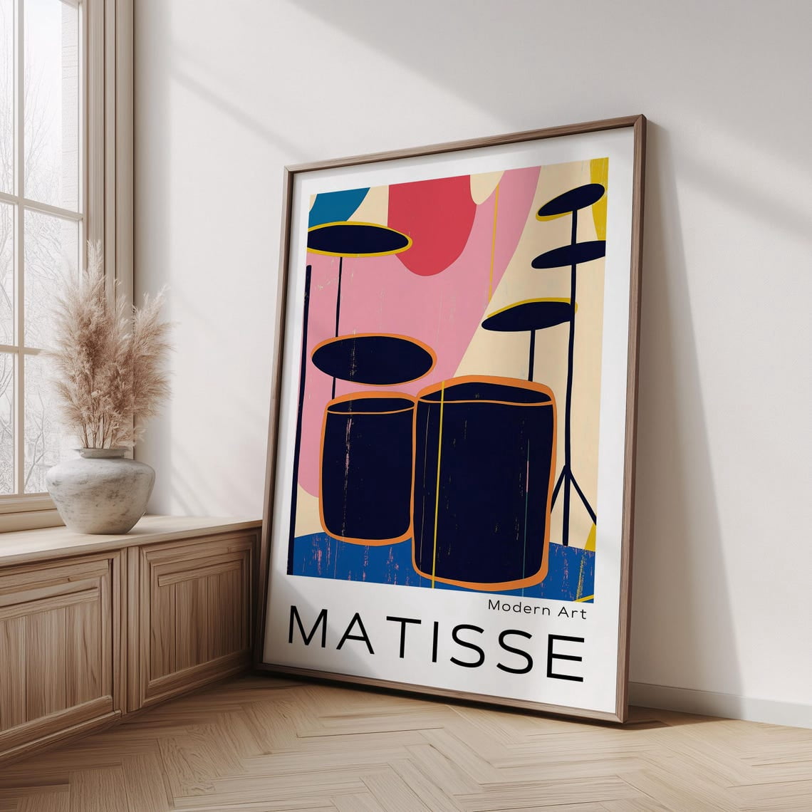 Matisse Drum Music Wall Art Mid Century Modern Colorful Kit Decor Retro ...