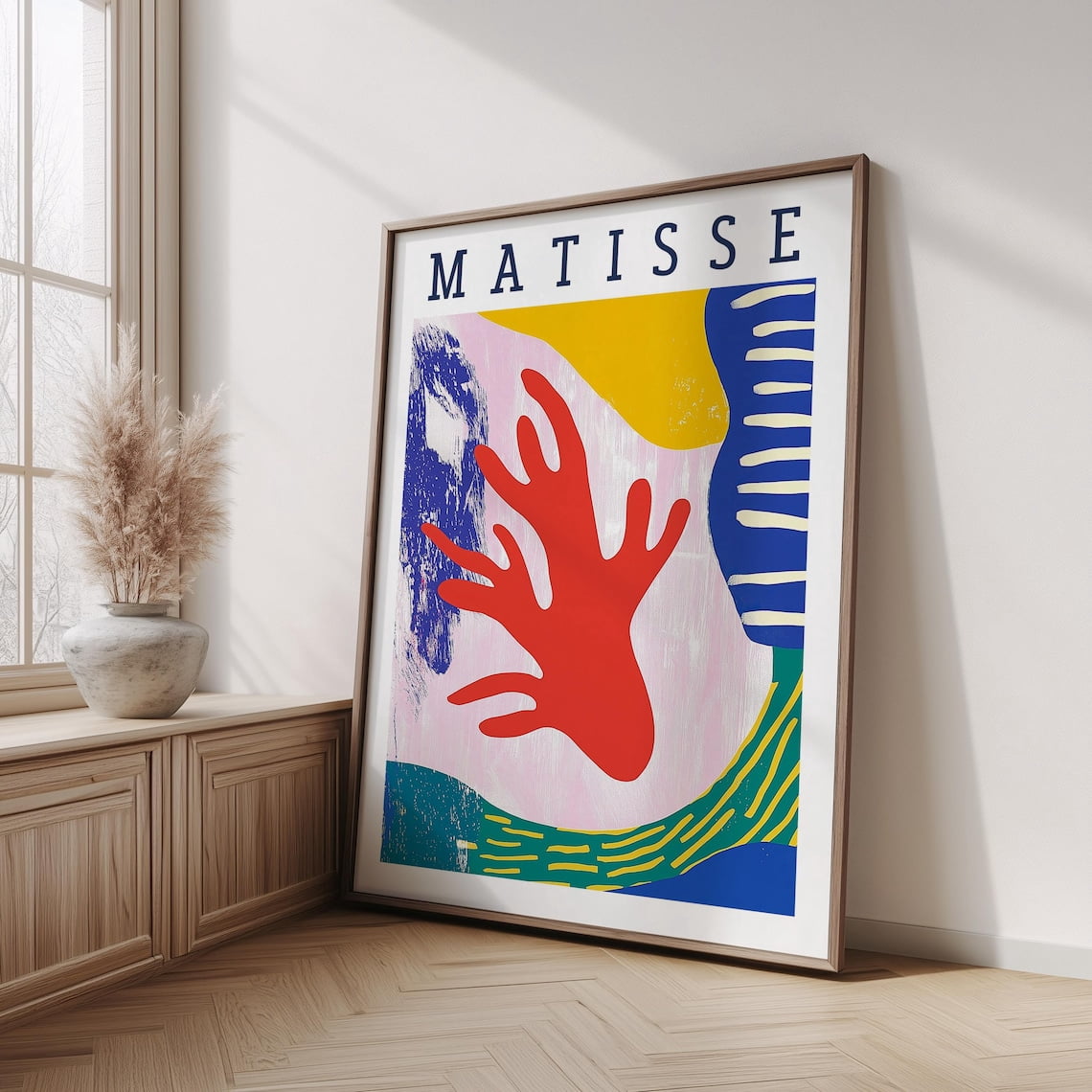 Matisse Exhibition Red Coral Mid Century Modern Decor Colorful Boho ...