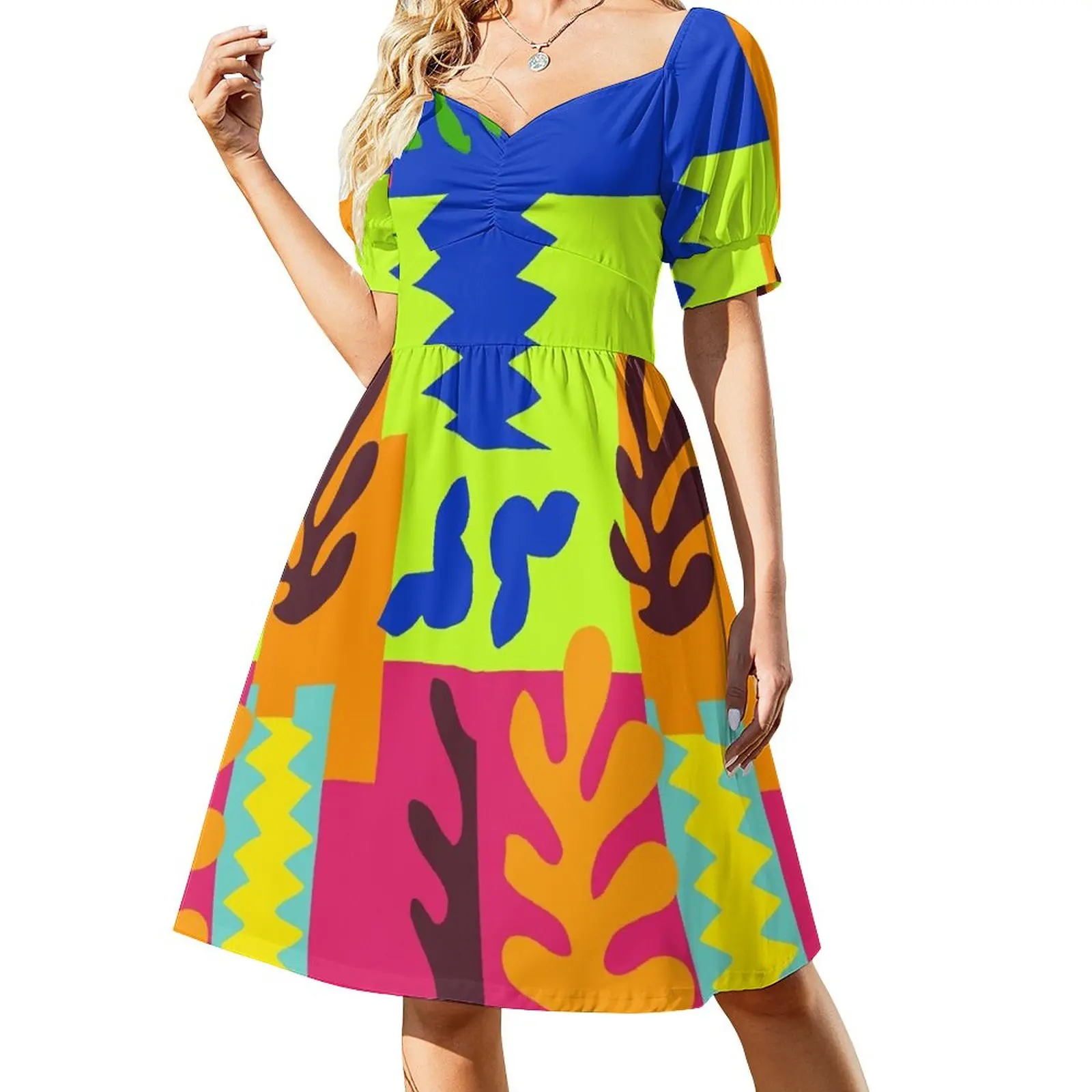 Matisse Inspired Colorful Collage #3 Sleeveless Dress wedding guest ...