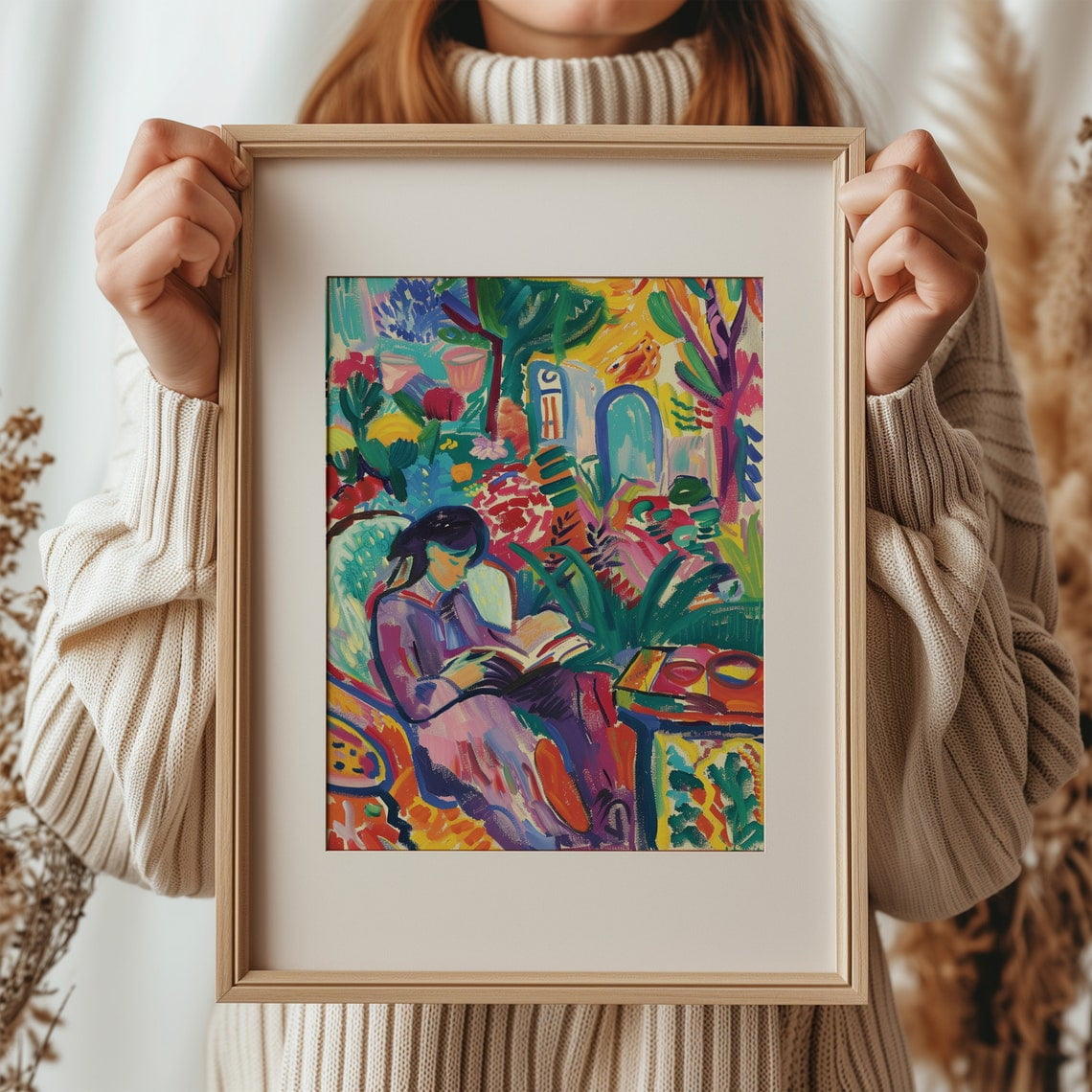 Matisse Inspired Interior With Young Girl Print - Abstract Fauvism Art ...