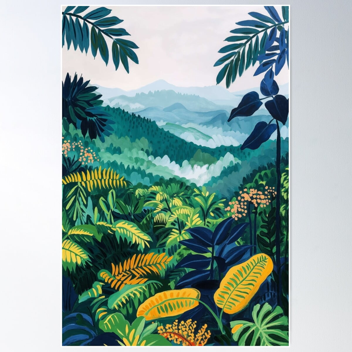 Matisse Inspired Jungle Painting With Rainforest Layers Poster Wall Art ...