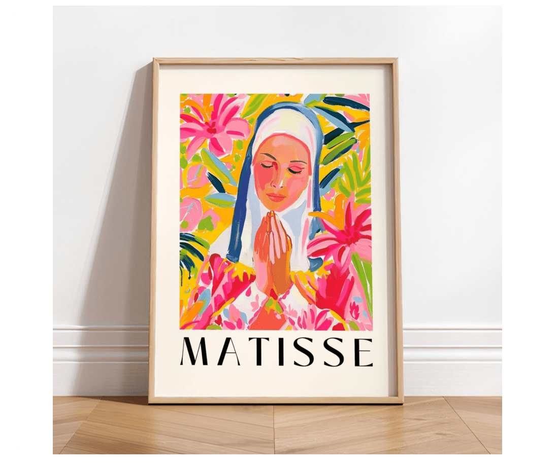 Matisse Inspired Nun Print Mid-Century Modern Christian Art UNFRAMED ...