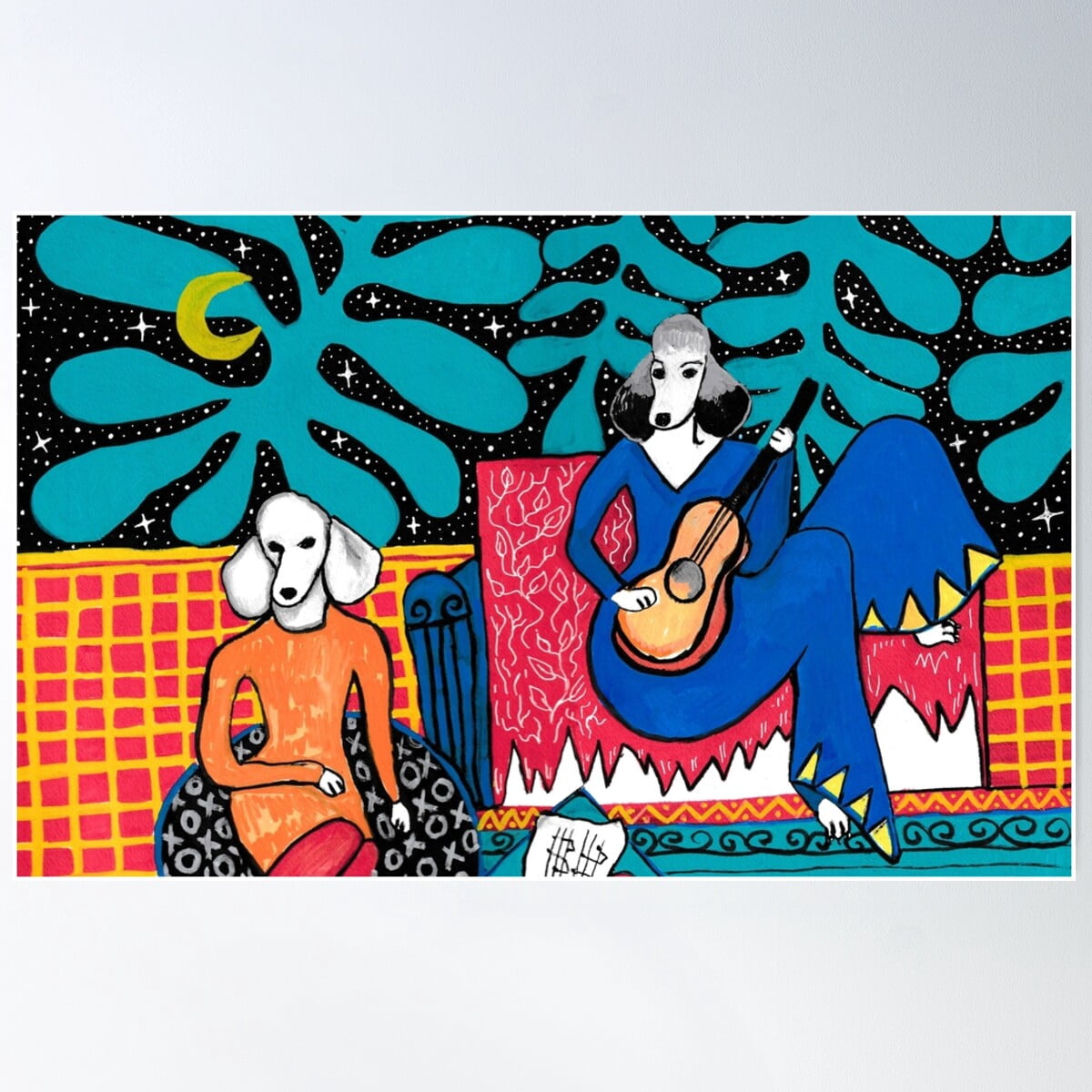 Matisse Inspired Poodle People Poster Wall Art, Modern Wall Decor For ...
