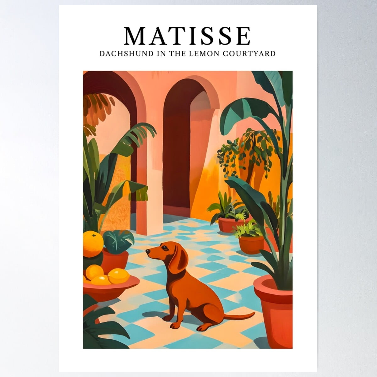 Matisse Inspired Print: Dachshund In The Lemon Courtyard Poster Wall ...