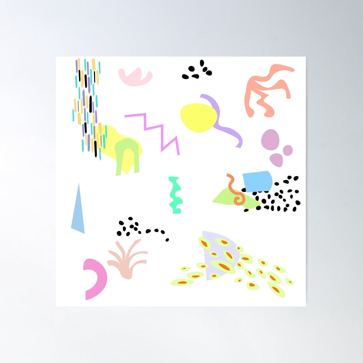 Matisse Inspired Random Shapes Poster Wall Art, Modern Wall Decor For ...