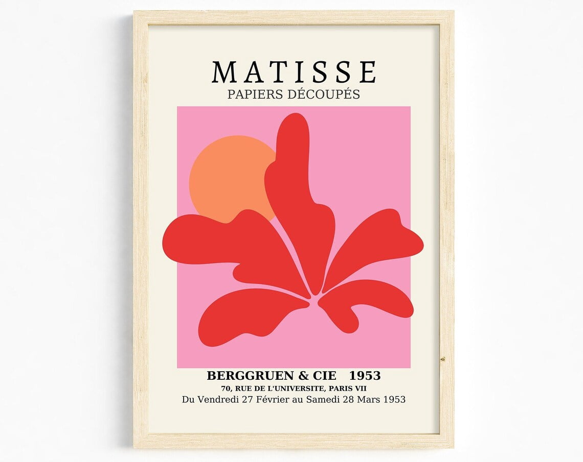 Matisse Print, Exhibition Poster, Pink Red Wall Art, Gallery Wall Art ...
