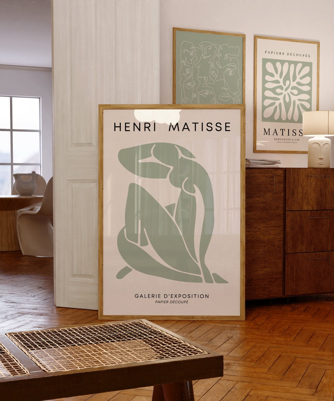 Matisse Sage Green Print Abstract Exhibition Poster Gallery Wall Art ...