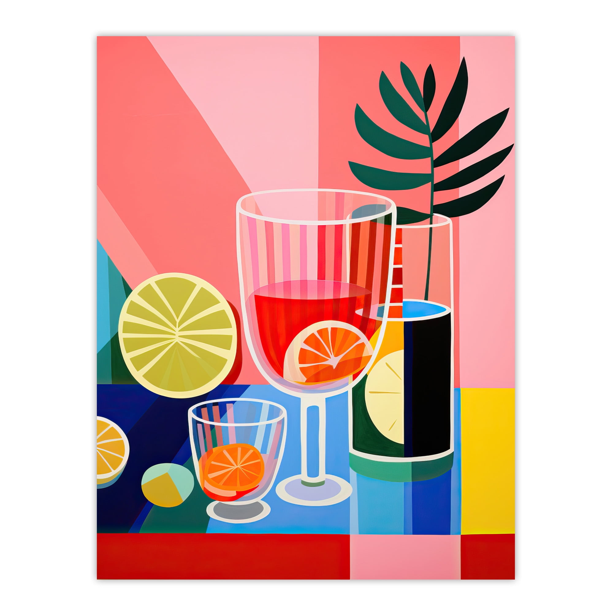 Matisse Style Mocktails Fruit Drinks Kitchen Unframed Wall Art Print ...