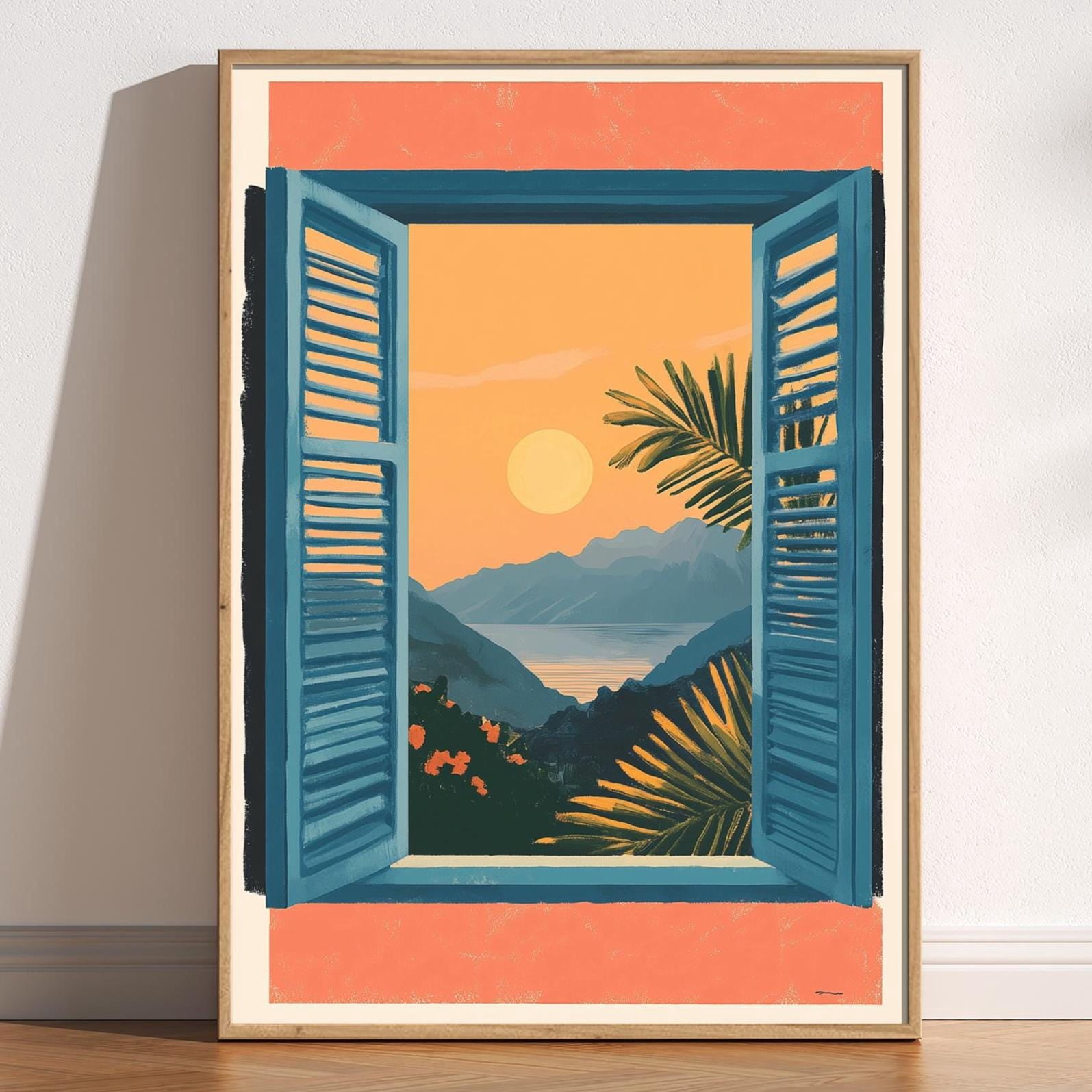 Matisse Style Open Window Print Fauvism Mountain Sunset Art - Walmart.com