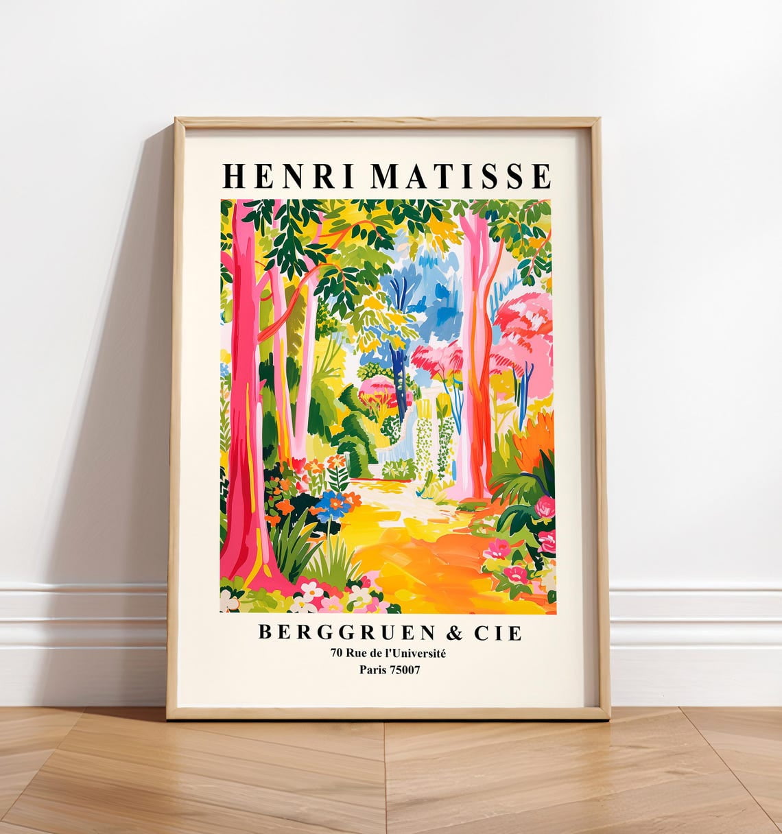 Matisse Style Tropical Forest Poster, Pink Maximalist Wall Art ...