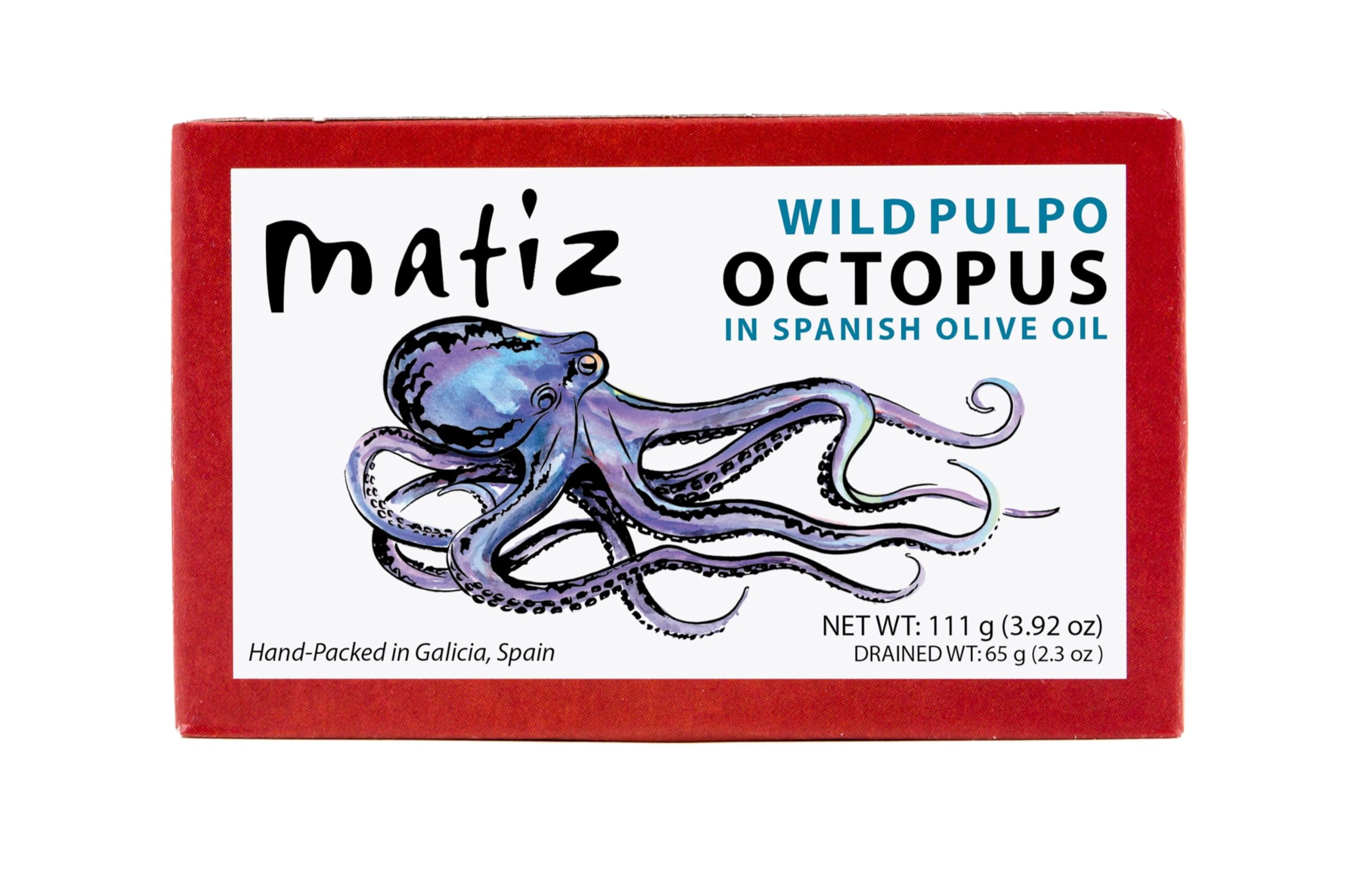 Matiz Pulpo Wild-Caught Pulpo Spanish Octopus in Olive Oil 4.0 Oz, (2 ...
