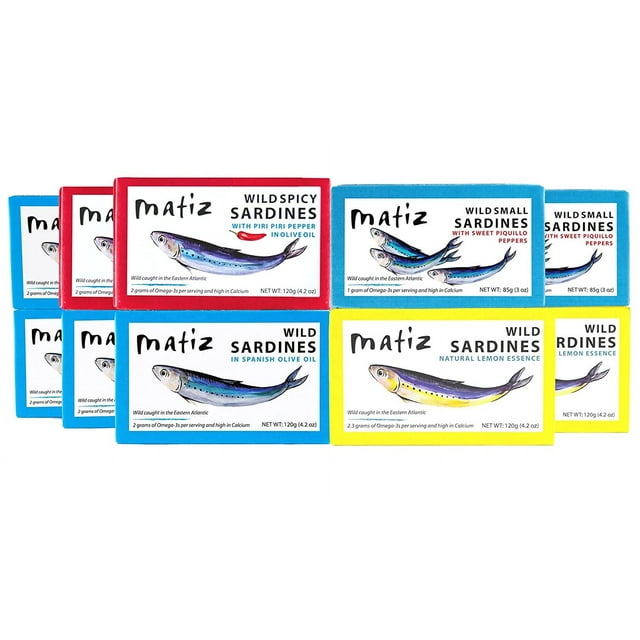 Matiz Sardines Variety Pack, Wild Caught Spanish Waters | 10 Tins | In ...