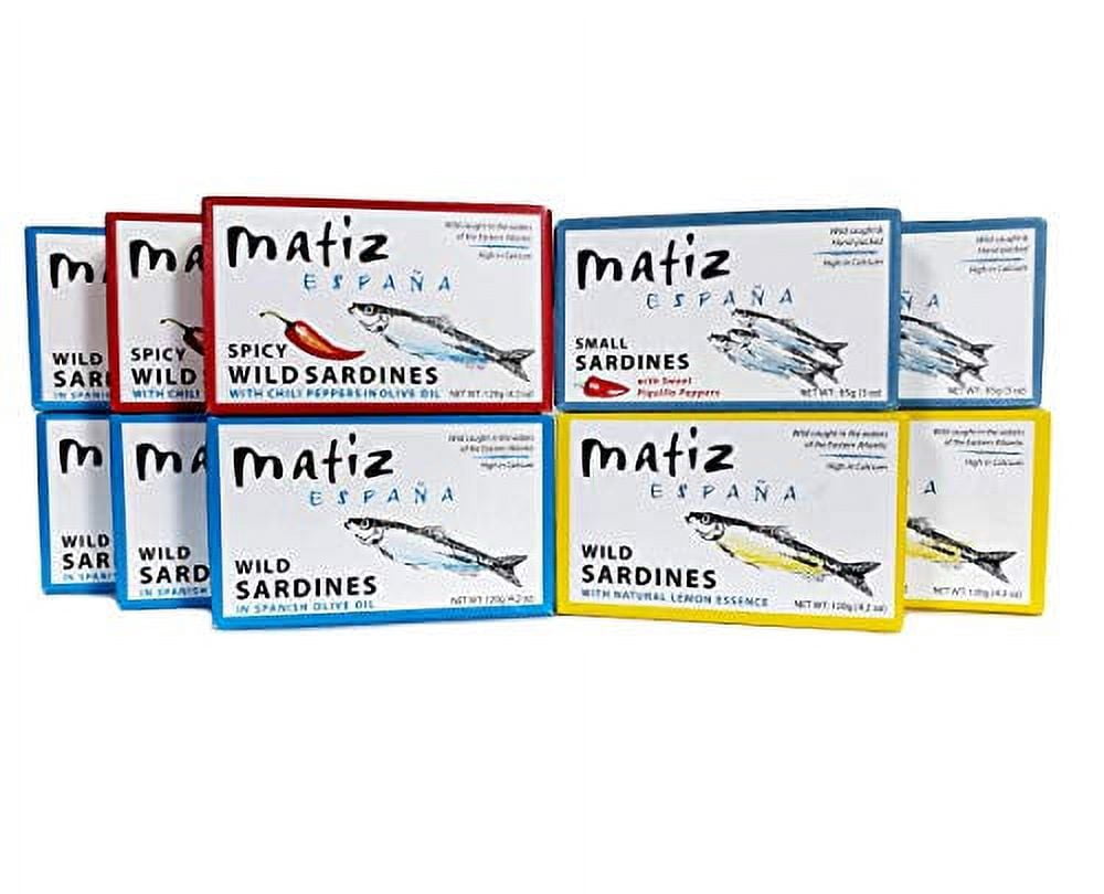 Matiz Sardines Variety Pack, Wild Caught Spanish Waters | 10 Tins | In ...