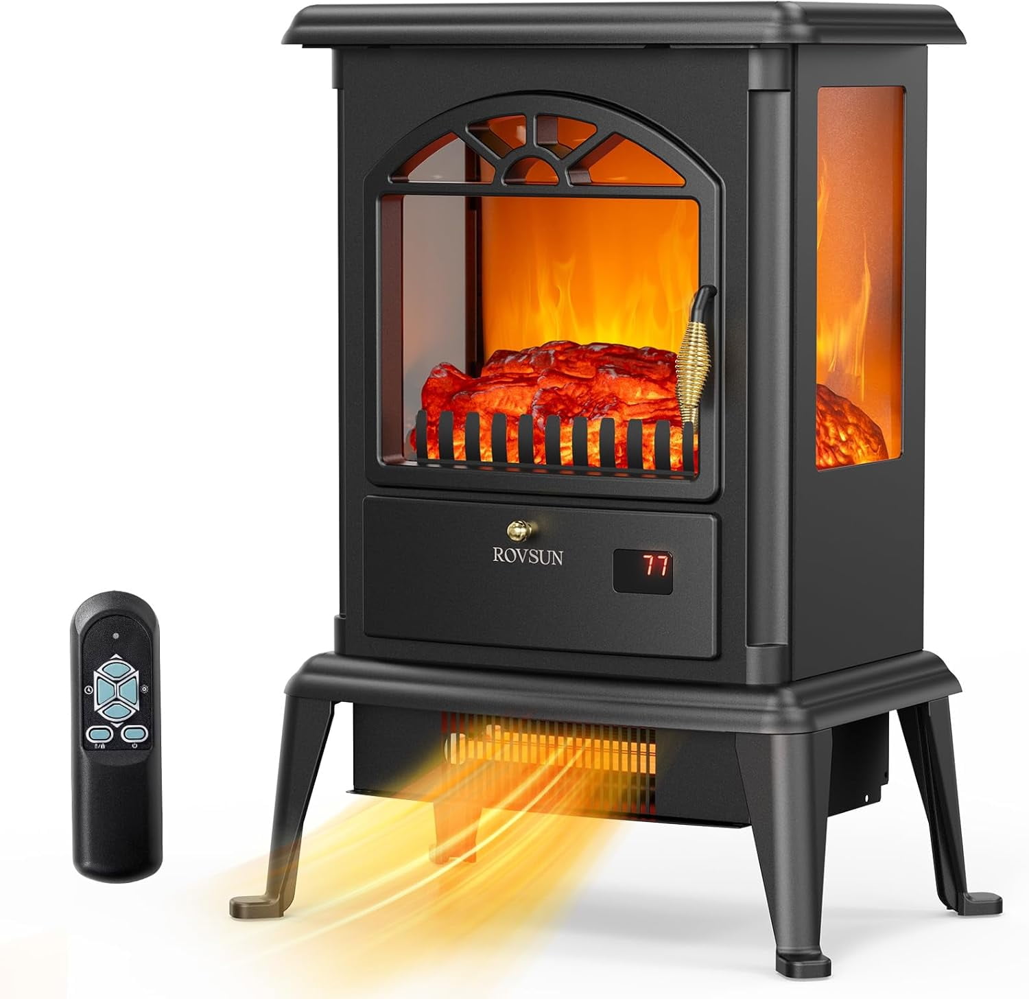 Matladin 22.4" H Electric Fireplace Stove Space Heater with Remote ...