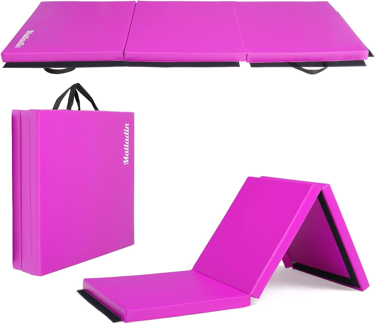 Matladin 6' Folding Tri-fold Gymnastics Gym Exercise Aerobics Mat, 6ft ...